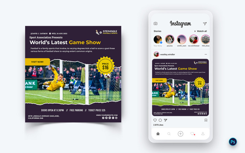 Sport Tournaments Social Media Post Design Template-08