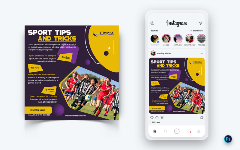 Sport Tournaments Social Media Post Design Template-11