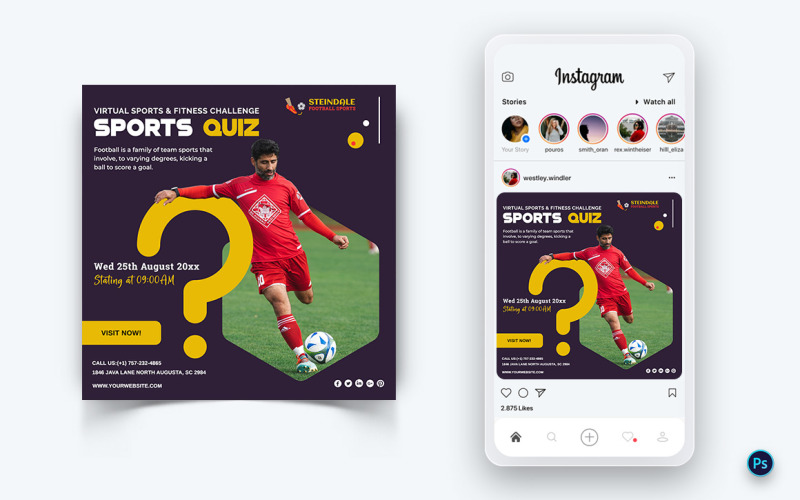 Sport Tournaments Social Media Post Design Template-13