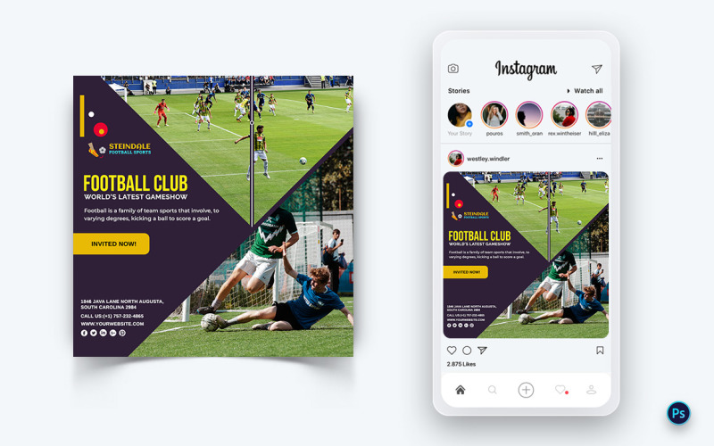 Sport Tournaments Social Media Post Design Template-14