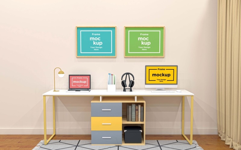 Workstation Frames & Screen Mockup V-15 - TemplateMonster