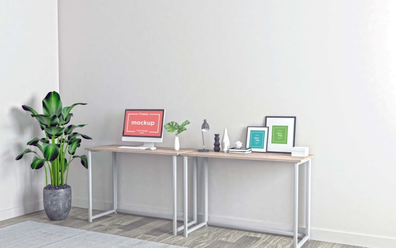Workstation Frames & Screen Mockup V-42 - TemplateMonster