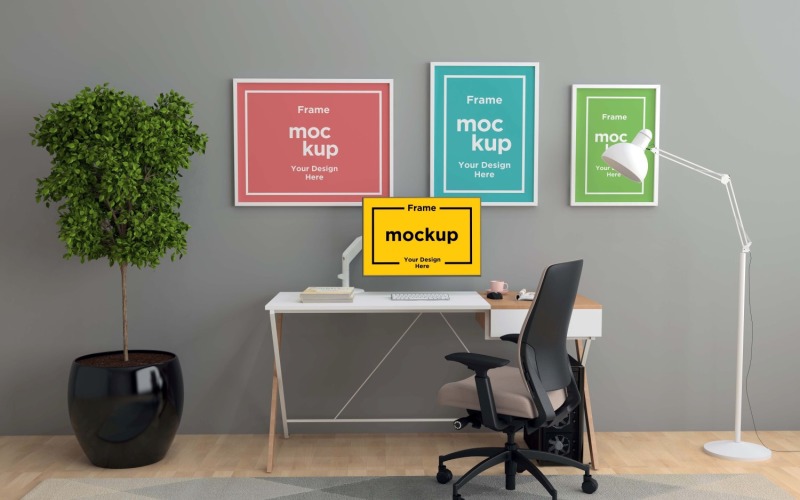 Workstation Frames & Screen Mockup V-61 - TemplateMonster