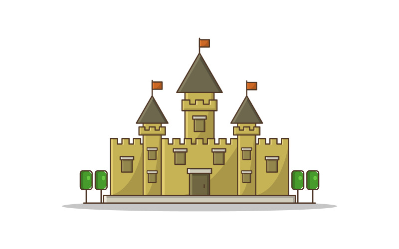 Castle vectorized on white background - TemplateMonster