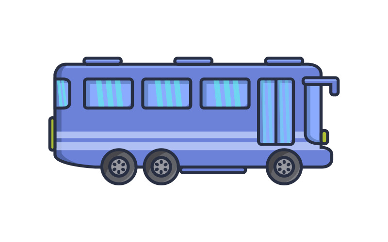 City bus on a white background #262751 - TemplateMonster