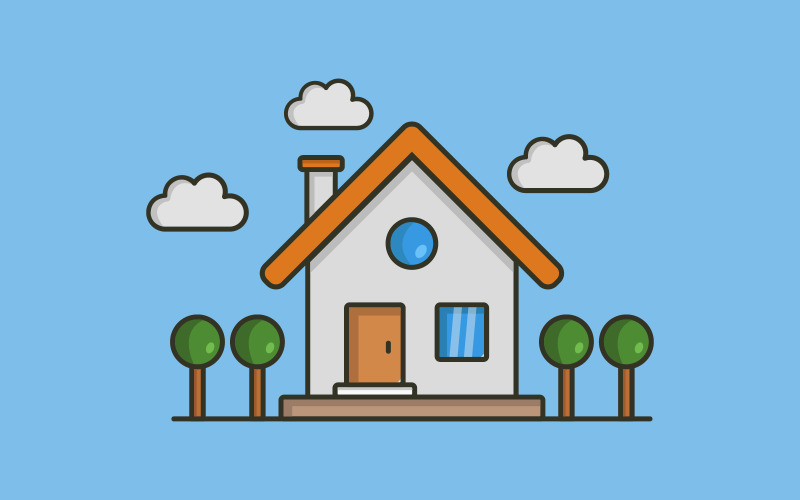 Vectorized house on white background - TemplateMonster