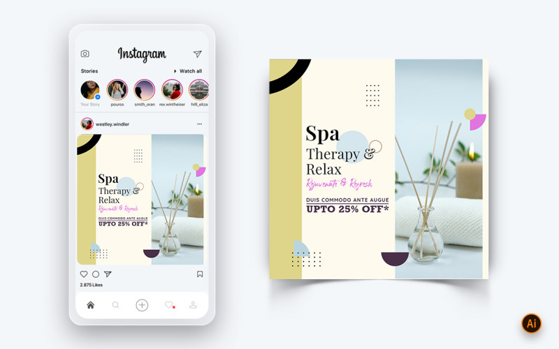 Beauty Salon and Spa Social Media Post Design Template-42