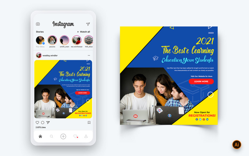 Education Social Media Instagram Post Design Template-13