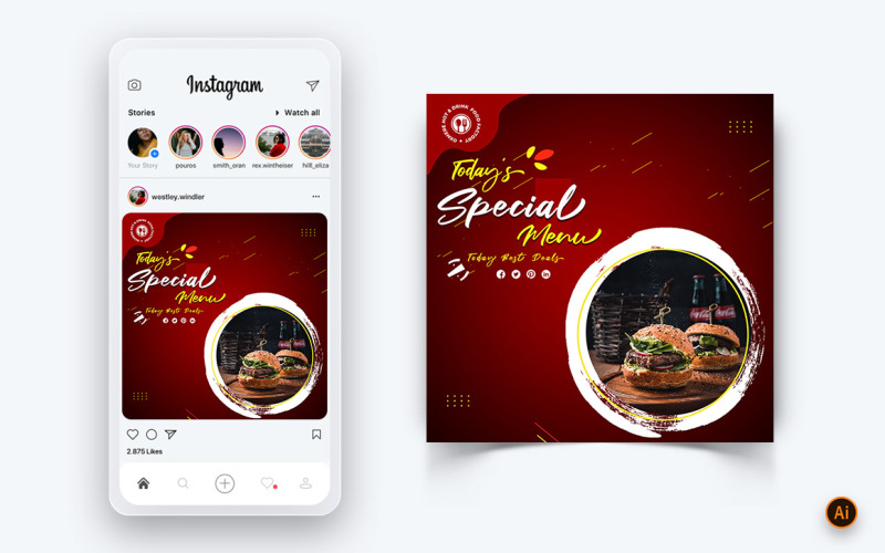 Food and Restaurant Offers Discounts Service Social Media Post Design ...