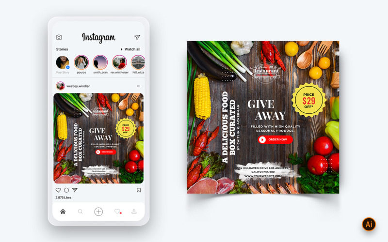 Food and Restaurant Offers Discounts Service Social Media Post Design ...