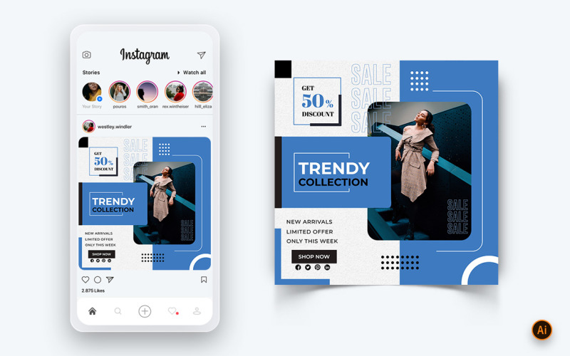 Fashion Sale Offer Social Media Instagram Post Design Template-03
