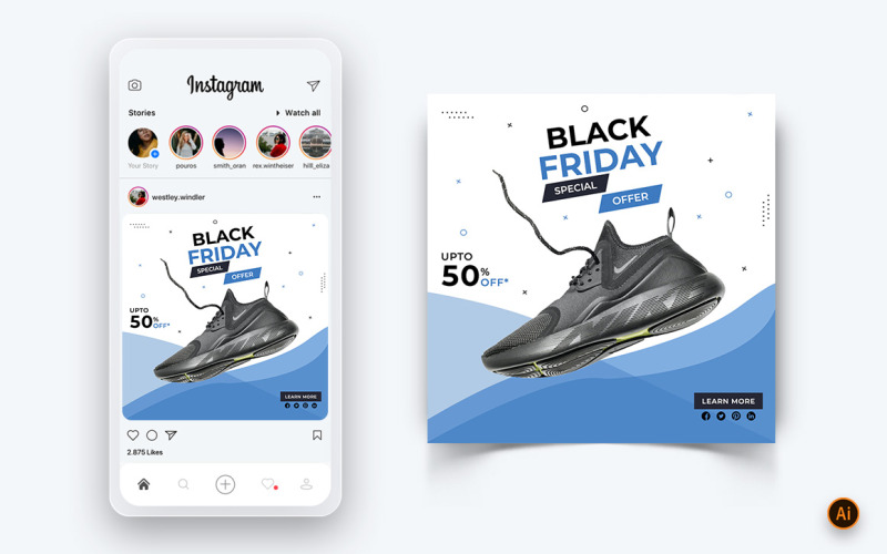 Fashion Sale Offer Social Media Instagram Post Design Template-08