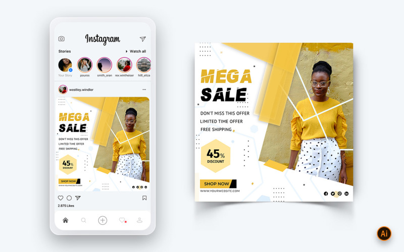 Fashion Sale Offer Social Media Instagram Post Design Template-10