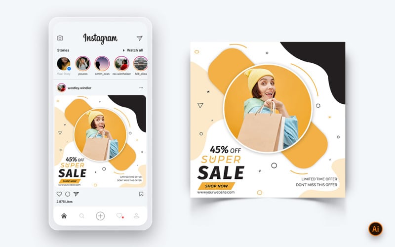 Fashion Sale Offer Social Media Instagram Post Design Template-11