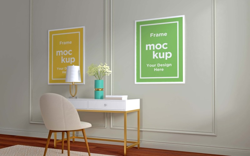 Workstation Frames Mockup Workplace Study Table V-89