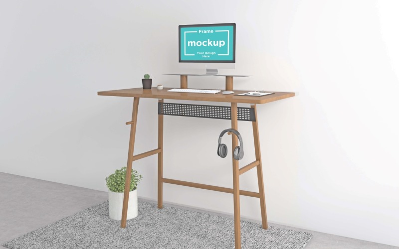 Workstation Screen Mockup Workplace Study Table V-87