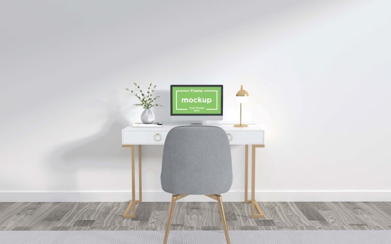 Workstation Screen Mockup Workplace Study Table V-92