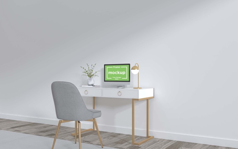 Workstation Screen Mockup Workplace Study Table V-93