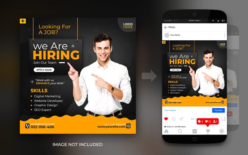 We Are Hiring Job Position Social Media Instagram And Facebook ...