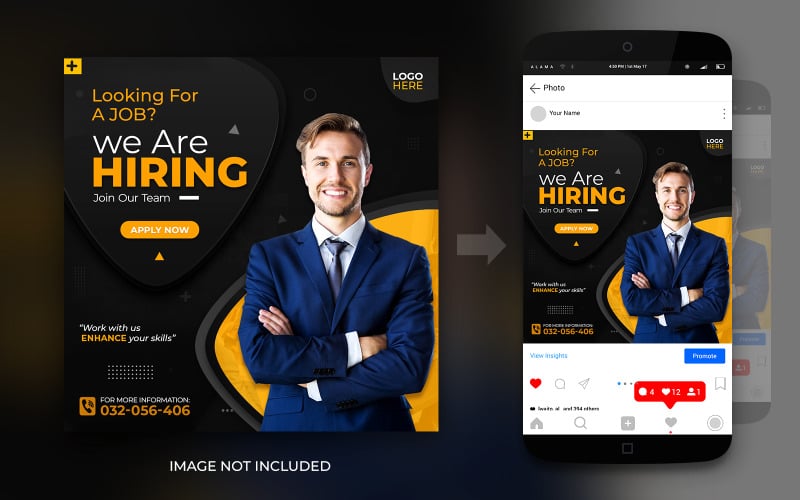 We Are Hiring Job Position Social Media Promotion Post Flyer Design ...