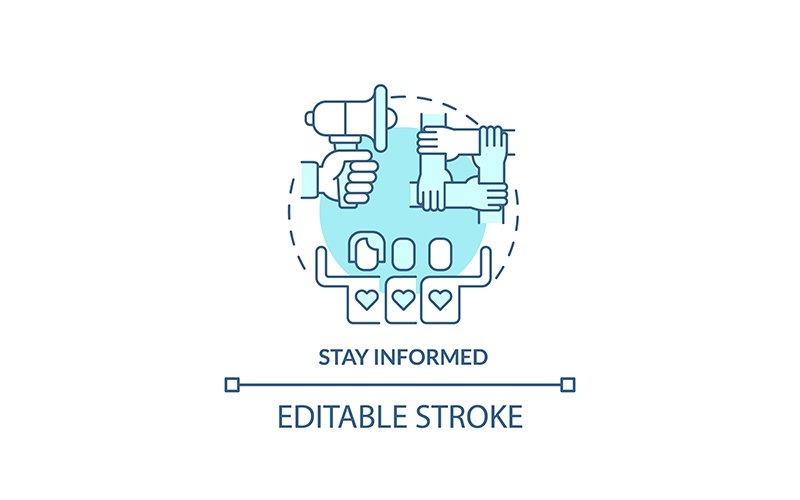 Stay Informed Turquoise Concept Icon - TemplateMonster
