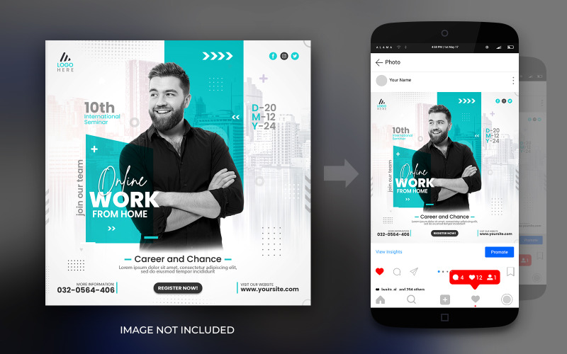 Online Work From Home Webinar Business Conference And Corporate Social ...
