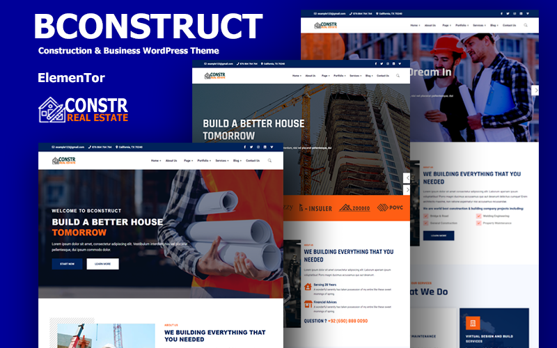 BConstruct - Thème WordPress Elementor Construction & Architecture.