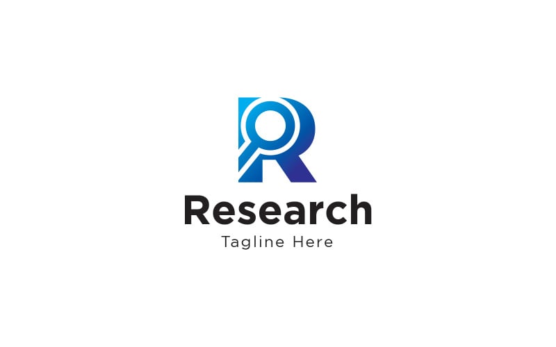 R Letter Research Logo Design Template - TemplateMonster