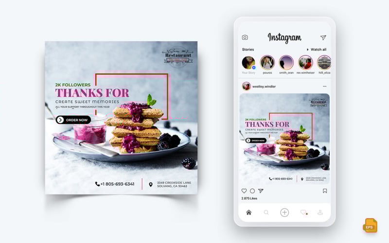 Food and Restaurant Offers Discounts Service Social Media Instagram ...