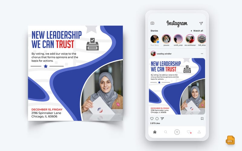 Political Campaign Social Media Instagram Post Design Template-05