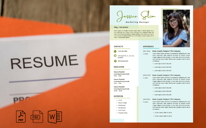 Blue Sage Asymmetric CV Resume #265826 - TemplateMonster