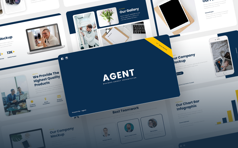 Agent - Business Agensy Modèle PowerPoint - TemplateMonster