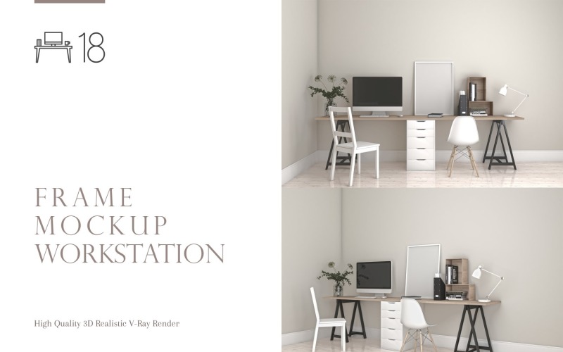 Workstation Frame & Screen Mockup Set-18