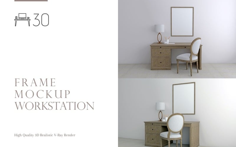 Workstation Frame Mockup, Workplace Study Table Set-30