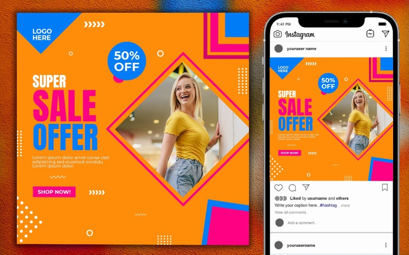 Super Sales Social Media Post Template - TemplateMonster