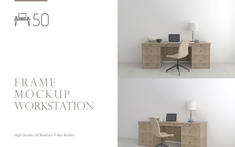 Workstation Screen Mockup, Workplace Study Table Set-43