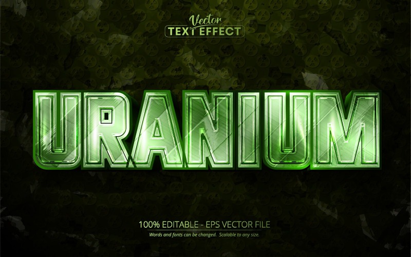 Uranium - Editable Text Effect, Green Metallic Text Style, Graphics ...