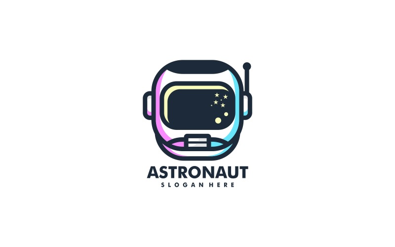 Vector Astronaut Simple Mascot Logo #267226 - TemplateMonster