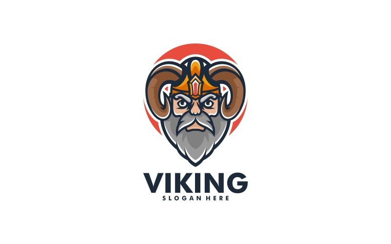 Viking Simple Mascot Logo Style #267236 - TemplateMonster