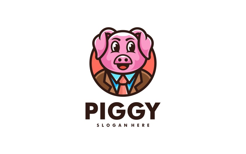 Piggy Mascot Cartoon Logo #267443 - TemplateMonster
