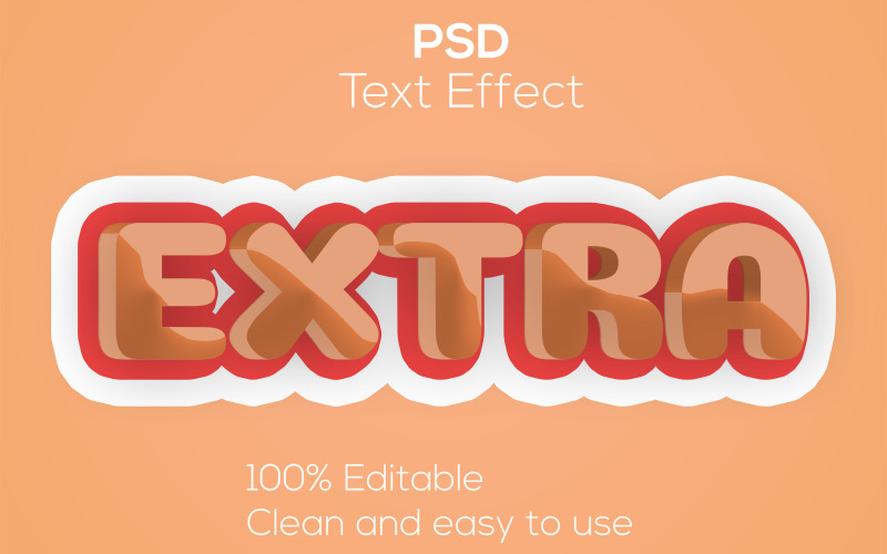 Extra | Extra Cartoon Psd Texteffekt | 3D Extra bearbeitbarer ...