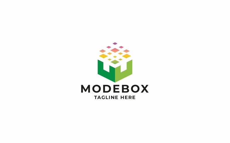 Logo de boîte de mode pixel professionnel - TemplateMonster