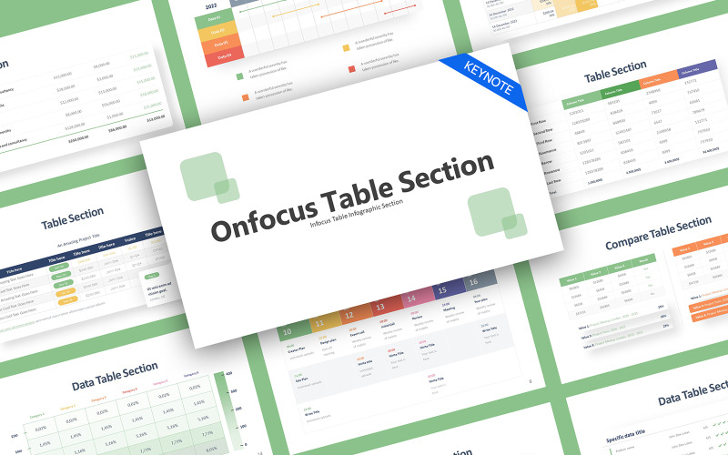 Onfocus Table Section Infographic Keynote Template