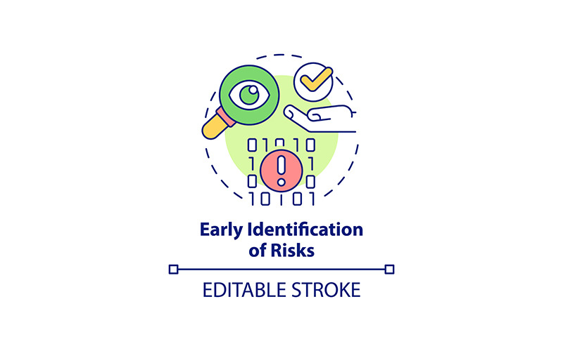 Early identification of risks concept icon - TemplateMonster