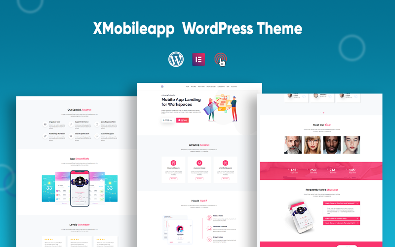 XMobileapp - Thème WordPress d'une page pour application mobile