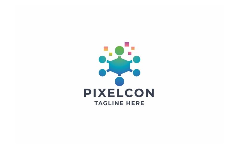 Logo professionale Pixel Connect #267918 - TemplateMonster