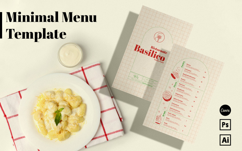 Design de Modelo de Menu Mínimo #268143 - TemplateMonster