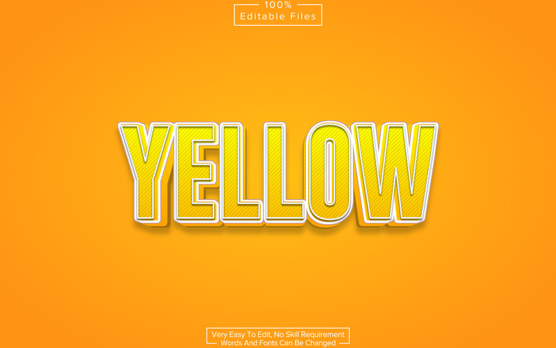 3D Yellow Editable Text Effect #268207 - TemplateMonster