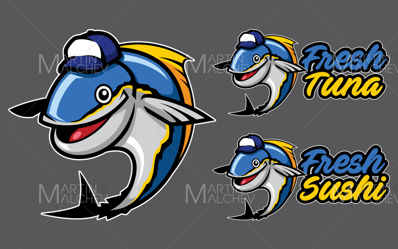 Atún, pez, mascota, vector, ilustración - TemplateMonster