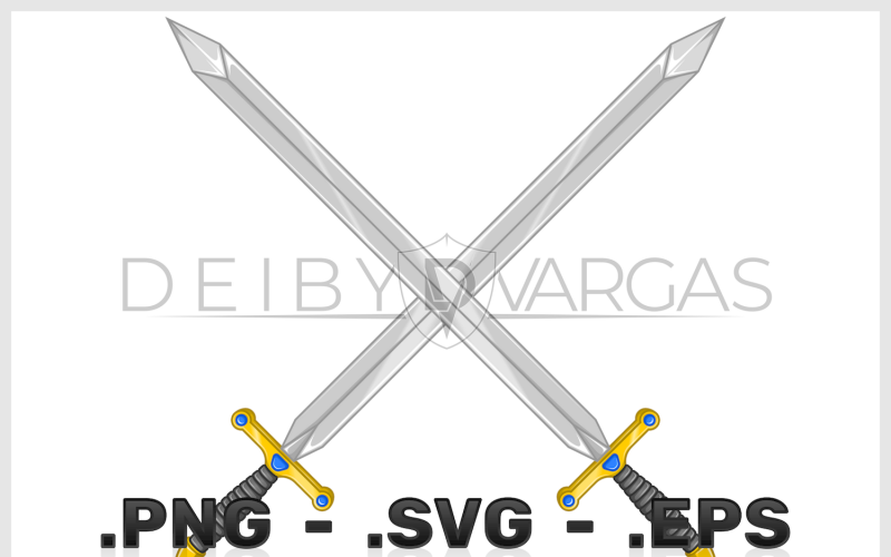 Diseño vectorial de diferentes tipos de espadas medievales